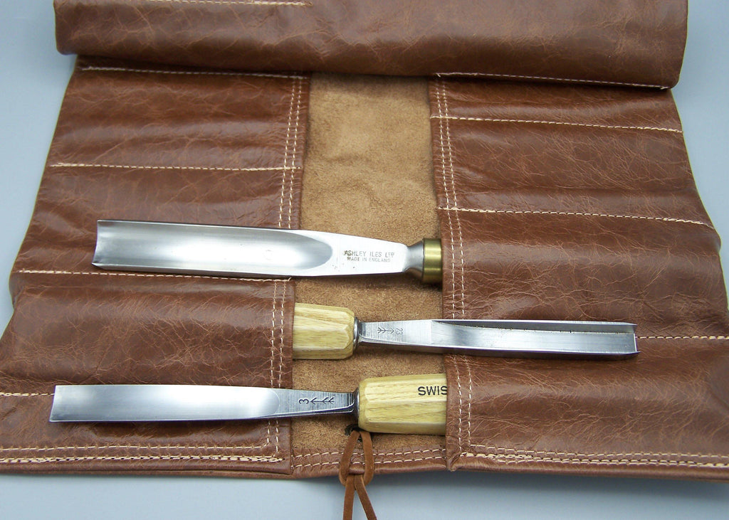 16 Pocket Cognac Leather Tool Roll in 3 Sizes – H bar N Craftworks